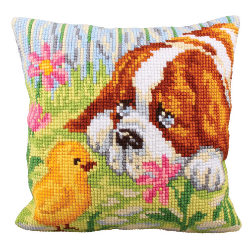 Encounter: Dog and Chick Chunky Cross Stitch Cushion Kit by Collection ...