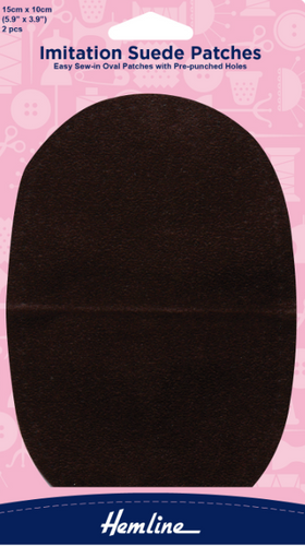 Sew-in Imitation Suede Patches in Brown by Hemline - MariesCrossStitch ...
