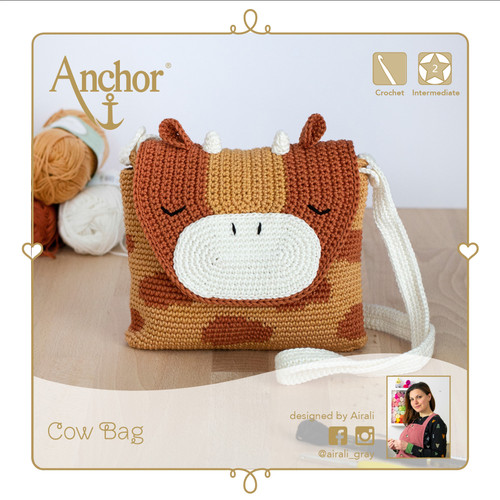 Crochet Kit: Bag: Cow by Anchor - MariesCrossStitch.co.uk