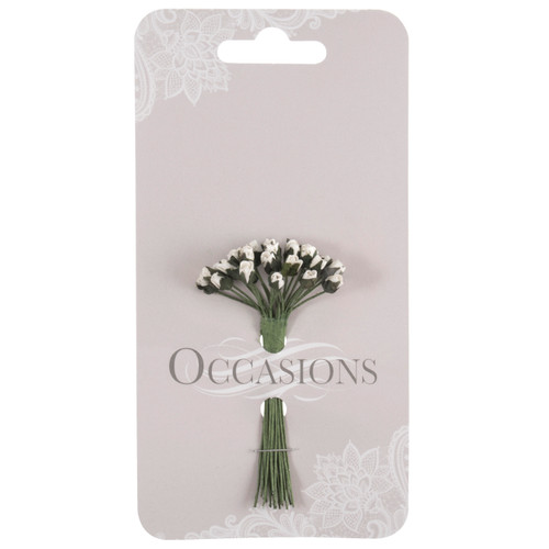 Spray: Rose Buds: Paper: 3mm: Pack of 24: White by Occasions ...