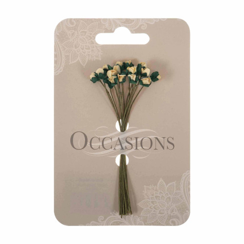 Spray: Rose Buds: Paper: 3mm: Pack of 24: Cream by Occasions ...
