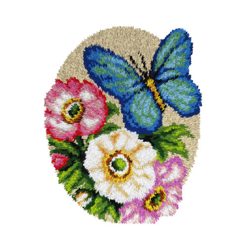 Butterfly and Poppies Latch Hook Rug Kit by Orchidea ...