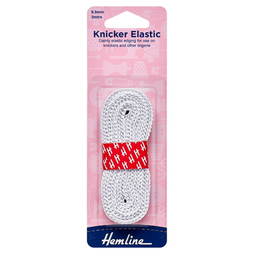 Knicker Elastic: 3m x 9.5mm: White - MariesCrossStitch.co.uk
