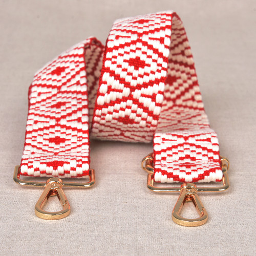 Red Printed Shoulder Strap: 140cm x 40mm by Stephanoise ...