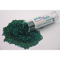 Sea Green Foil Glass Seed Beads 35g by Peak Dales - MariesCrossStitch.co.uk