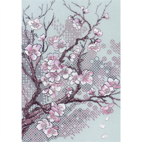 Plum Blossom Blackwork Counted Cross Stitch Kit by Riolis ...