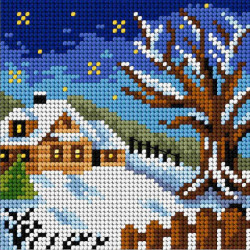 Winter Cottage I Tapestry Canvas Only by Orchidea - MariesCrossStitch.co.uk