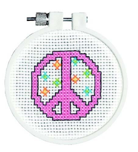 Peace Cross Stitch Kit With Hoop By Janlynn | MariesCrossStitch.co.uk