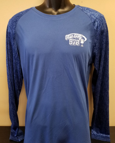 disc golf 978 apparel Disc Golf 978 Men's Dri-Fit Digi Camo Blue Sleeve Tee
