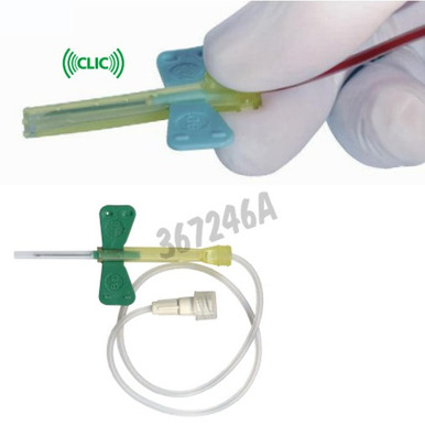 BD Safety-Lok blood collection set without adapter, size 21, Green