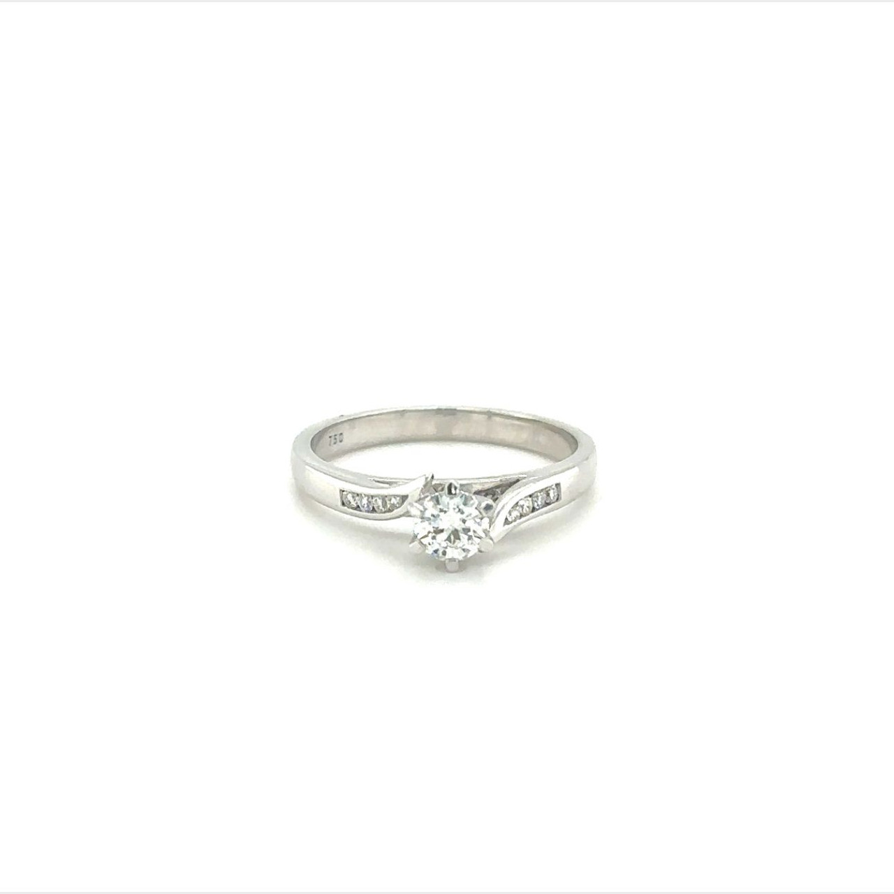18ct White Gold Twist Channel Set Diamond Engagement Ring