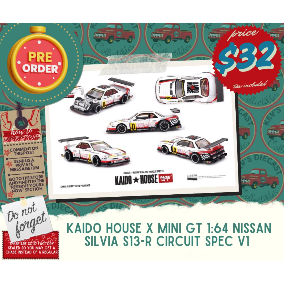 PREORDER: Kaido House x Mini GT 1:64 Nissan Silvia S13-R Circuit Spec ...