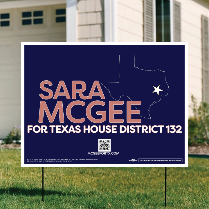 Sara McGee - Navy (24" x 18" Coroplast Yard Sign) - McGee for TX 132
