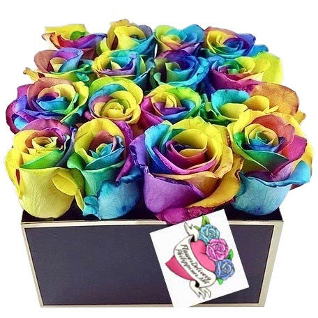 Send Rainbow Ecuadorian Roses Box Manila | Boxed Flowers Delivery