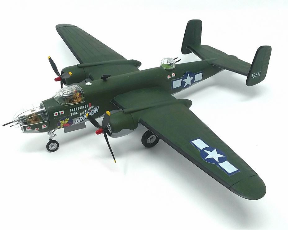B-25 Mitchell Bomber Flying Dragon Plastic Model Kit 1/64