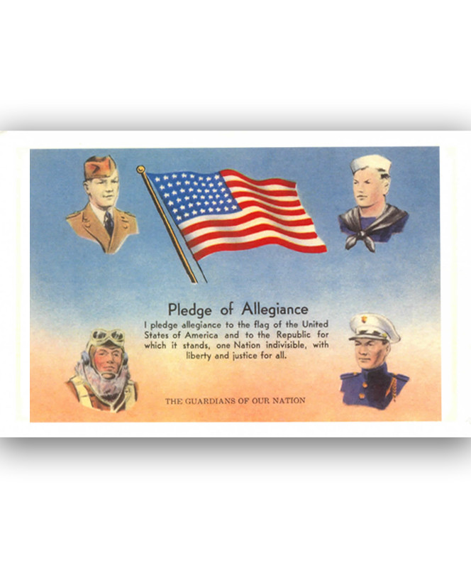 Service Men, Pledge of Allegiance Postcard