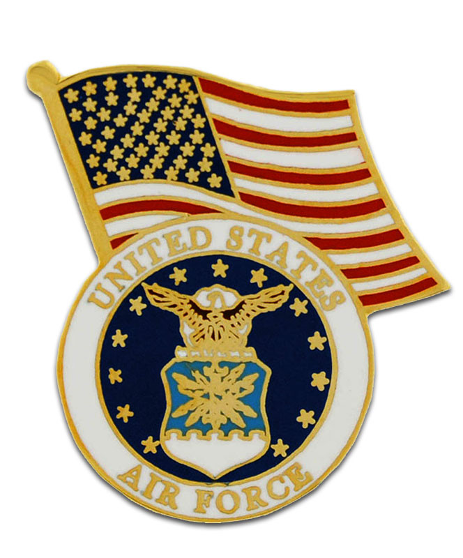 USAF Logo with US Flag Lapel Pin