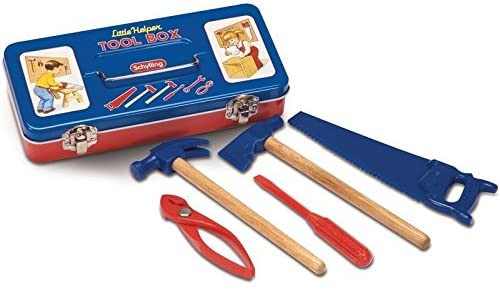 Tin Tool Box with Tools