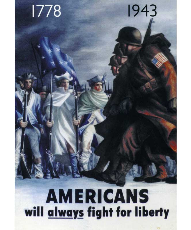 Americans Fight for Liberty Replica WWII Poster