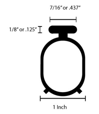 Pro DBCI Roll-Up Door T-Bulb Bottom Seal
