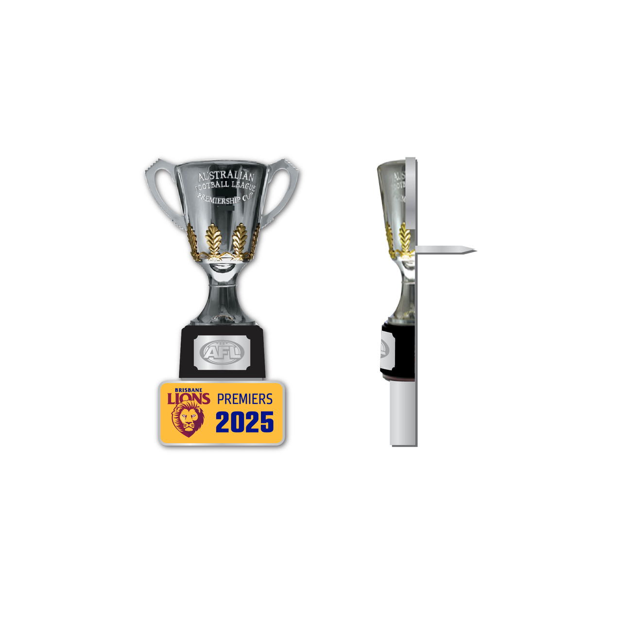 2025 AFL Premiers 3D Trophy Pin - Lions Shop - Brisbane Lions