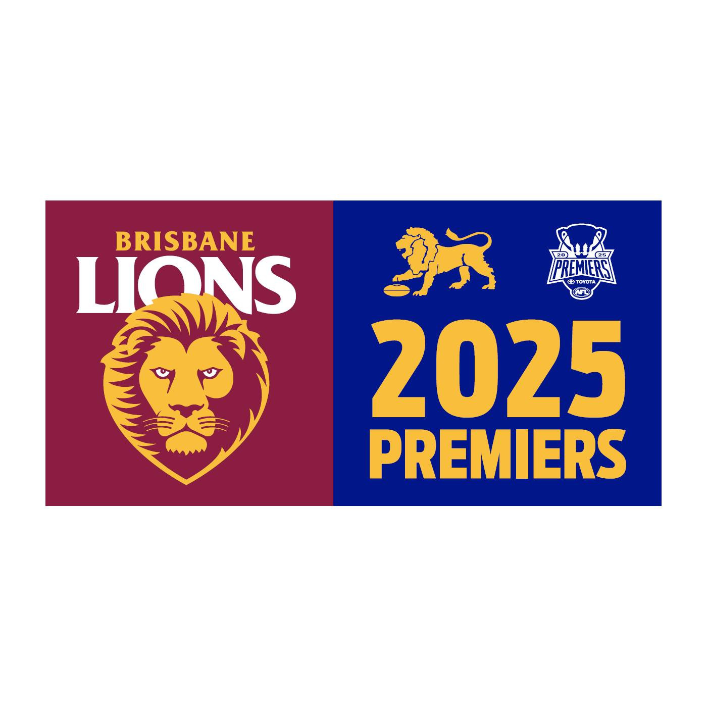 2025 AFL Premiers Woven Flag Pole Flag - Lions Shop - Brisbane Lions