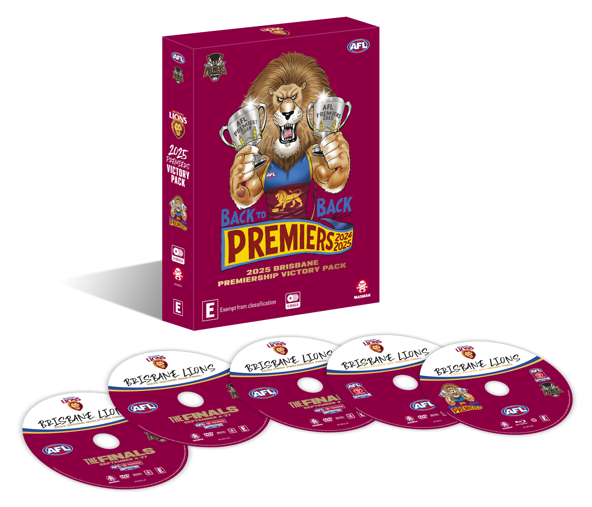 2025 AFL Premiers Victory Pack DVDs - Lions Shop - Brisbane Lions