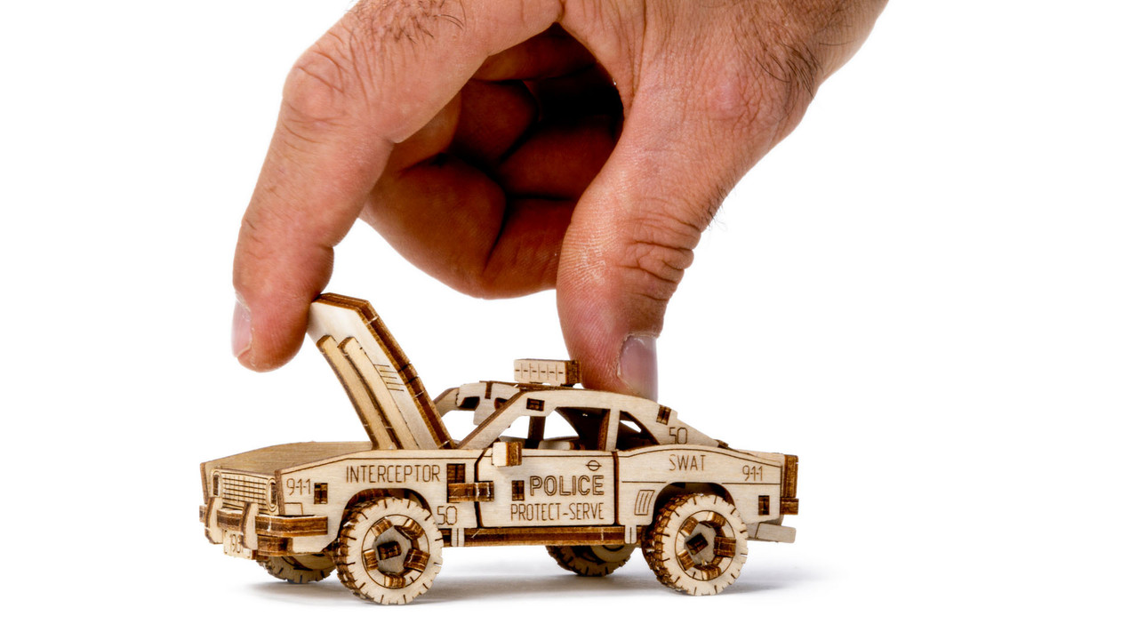 Police Car Superfast Wooden City - Corner Pockets