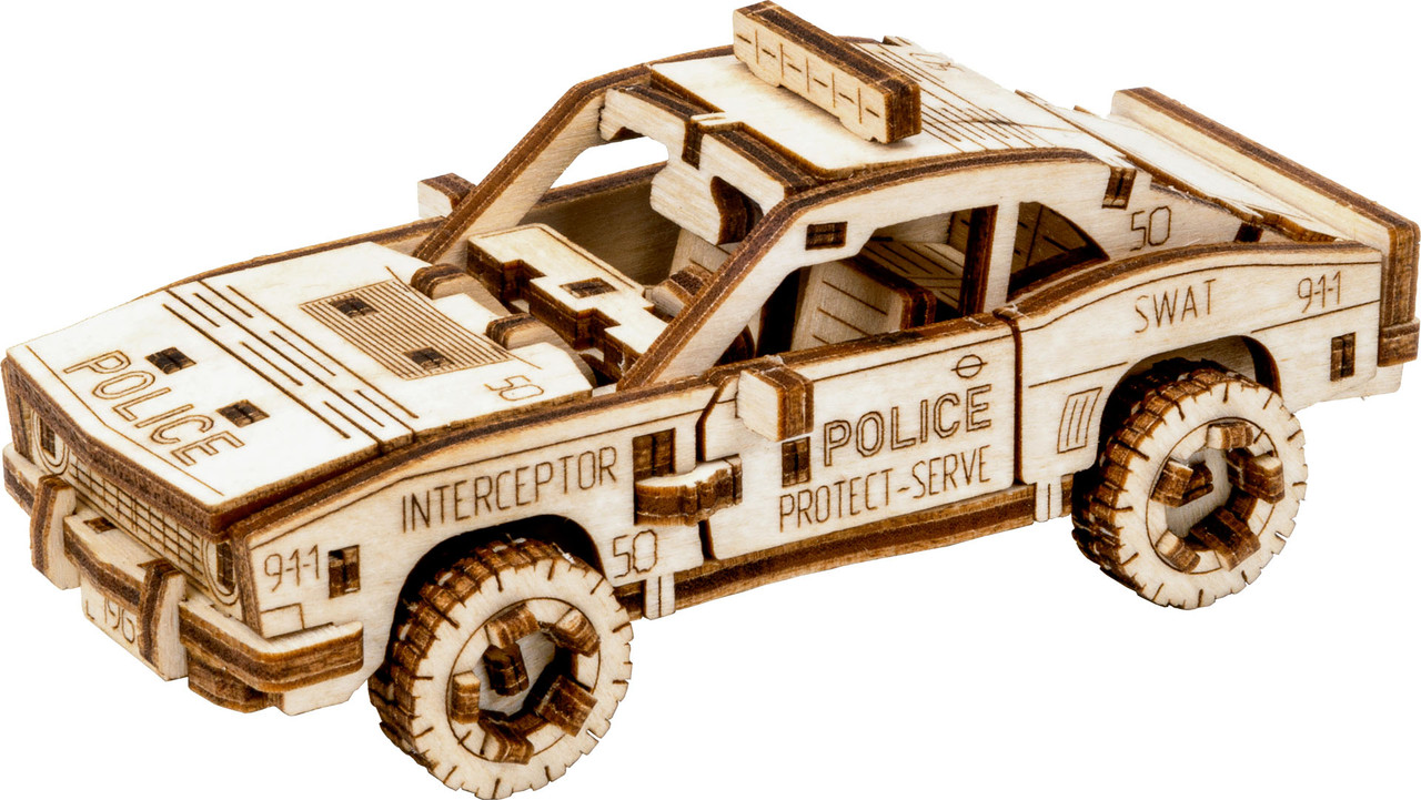Police Car Superfast Wooden City - Corner Pockets