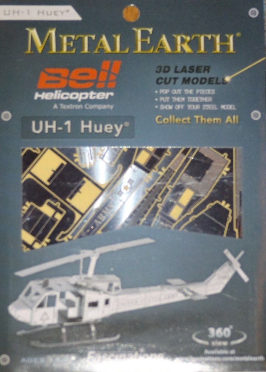 UH-1 Huey Helicopter Metal Earth - Corner Pockets