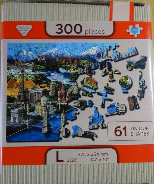 World Landmarks Large Wooden City Puzzle - Corner Pockets