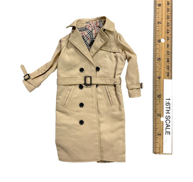 Trendy Casual Agent Trench Coat Sets - Trench Coat (Tan) - Toy Anxiety