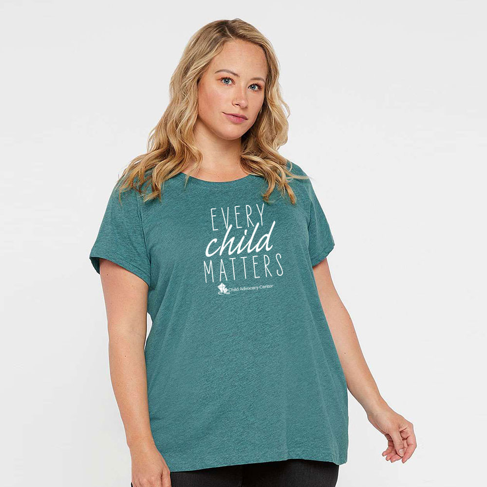 Child Advocacy Center Premium Plus Size Ladies Tee - Surf Blackout