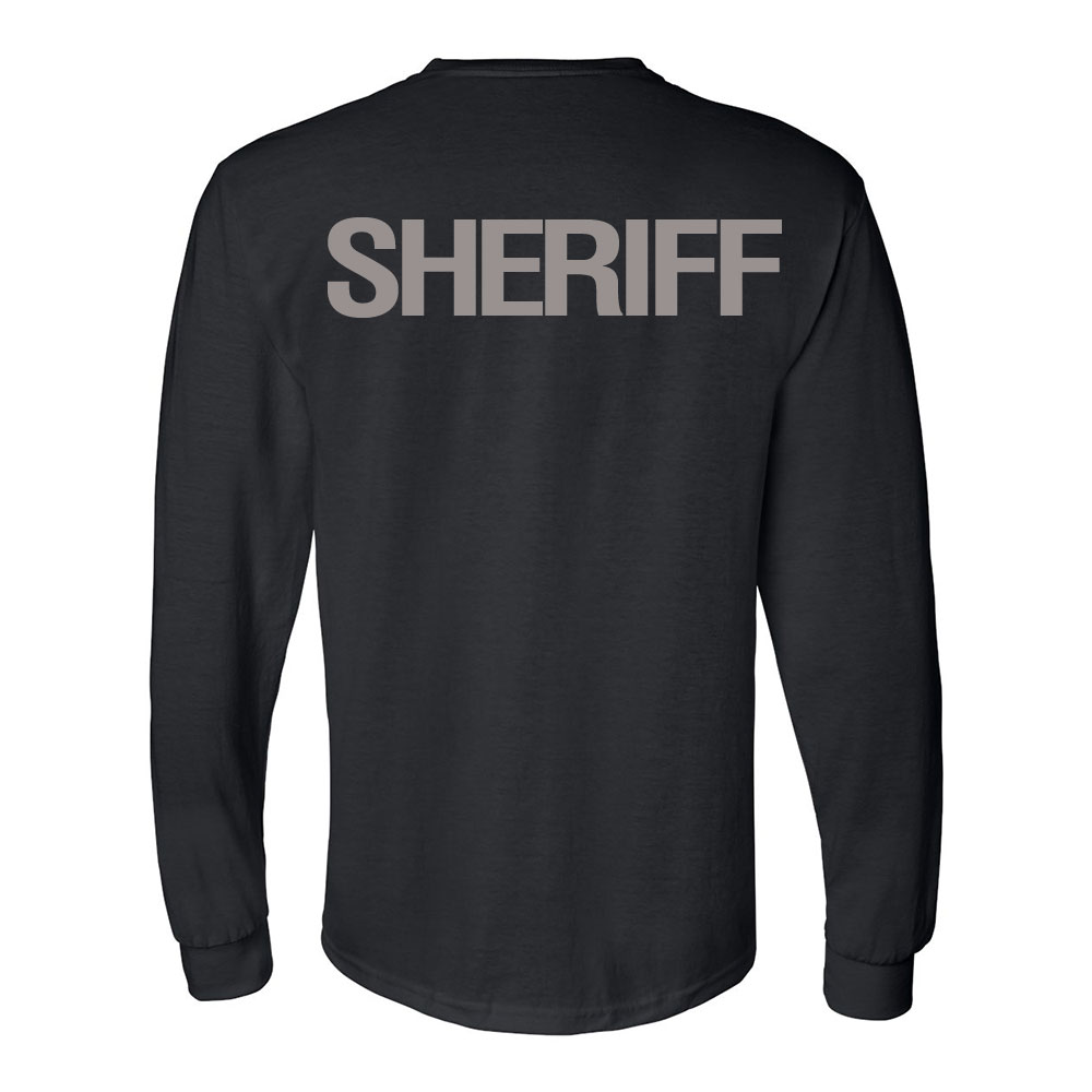 GCSO BADGE & SHERIFF BACK IN GREY - Classic Long Sleeve Tee - Black ...