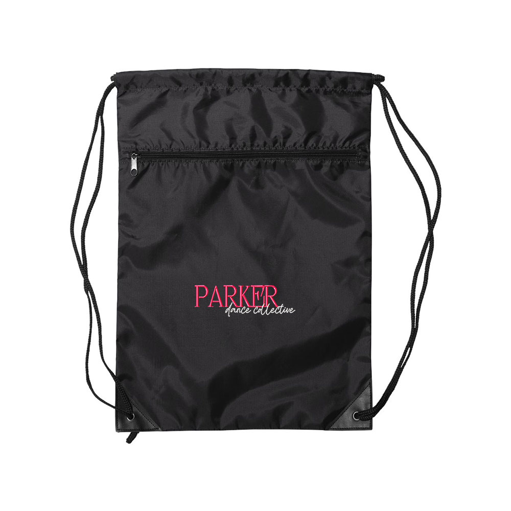 Parker Dance Collective Embroidered Drawstring Cinch Bag - Black