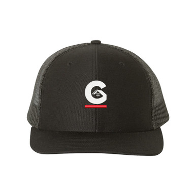 Gutterglove® EMBROIDERED FLC WHITE & RED G HOME® Richardson 112 Cap - Black