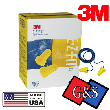 3M E-A-R E-Z-Fit Earplugs 312-1222, Corded, Poly Bag : Earplugs : Hearing Protection | G&S ...
