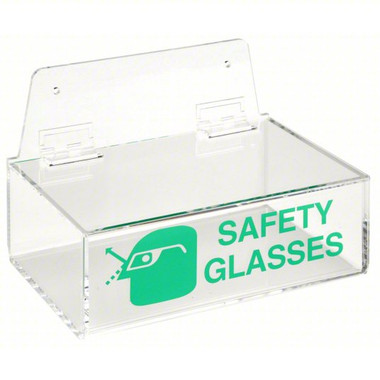 Safety Glass Dispenser: 5 7/8 in H x 9 in W x 6 in D, 6 Pairs, Clear ...