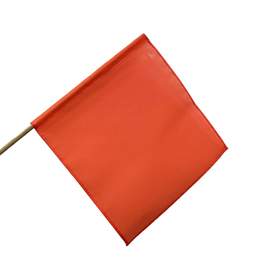 Hi-Vis Orange Mesh 24" Inch Safety Flag With 36" Wooden Dowel Handle ...