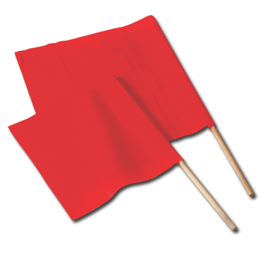 Hi-Vis Red Vinyl 24" Inch Warning Flag With 36" Wooden Dowel Handle | G ...