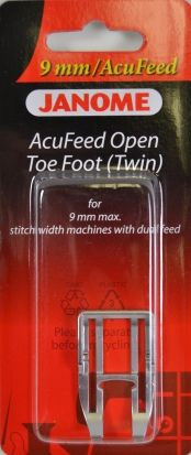 Janome Acufeed Open Toe Foot (Twin) 9mm Dual Feed