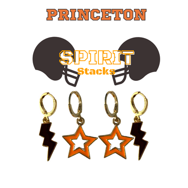 Princeton University Spirit Earring Stack For Tigers Game Day