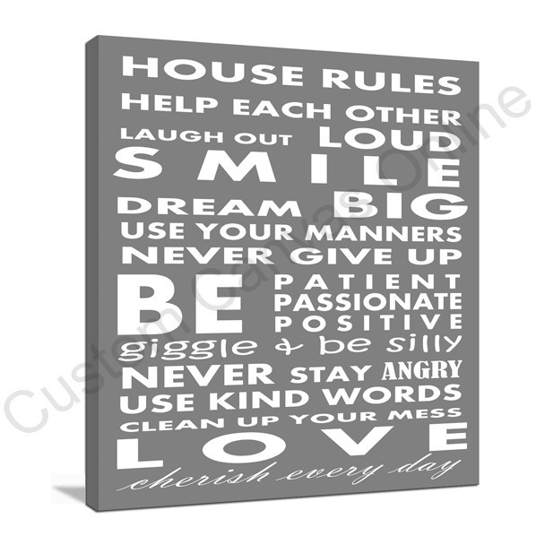 House Rules Wall Art Canvas - Custom Canvas Online