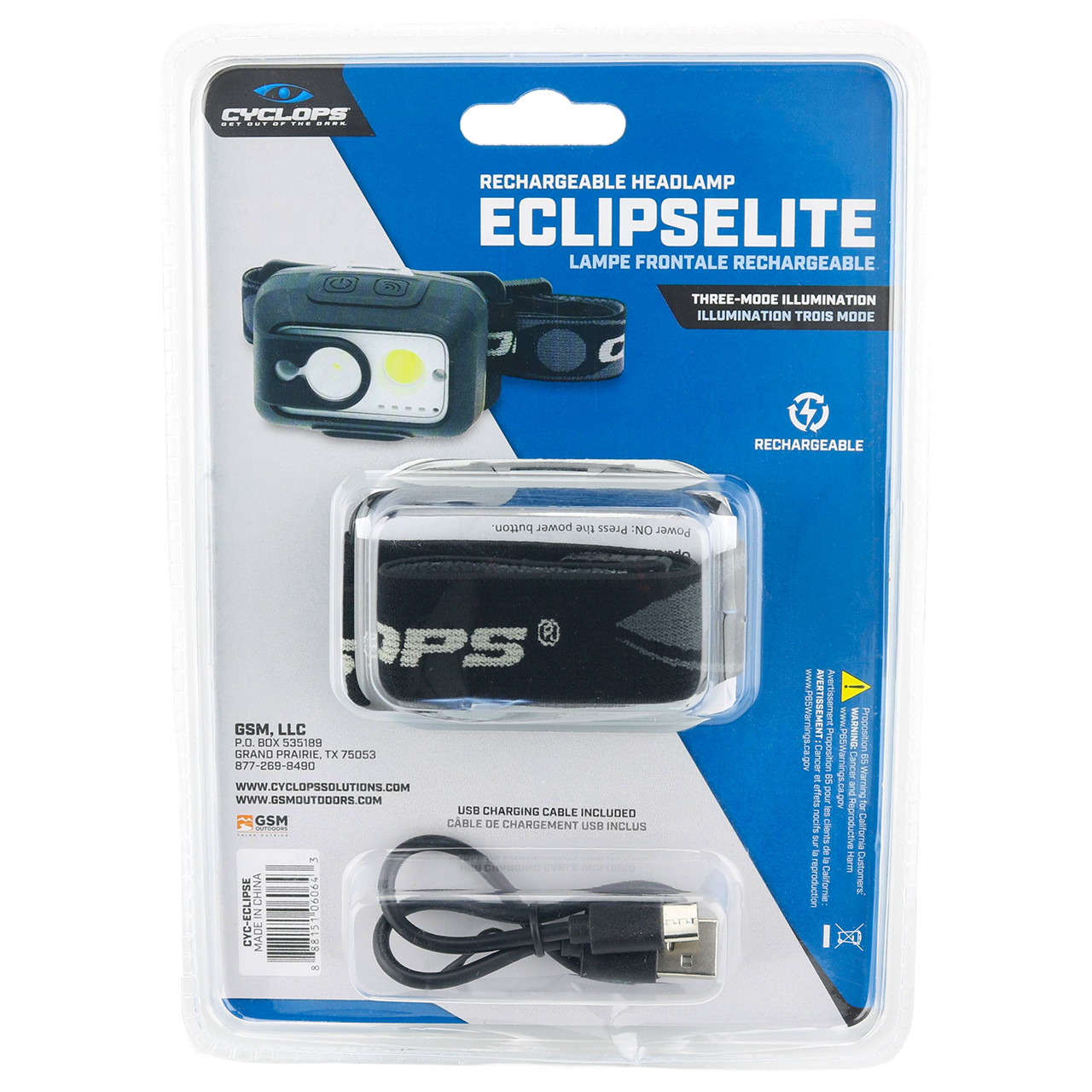 Cyclops Eclipselite 520 Lumen LED Headlamp | Rechargeable | FishUSA