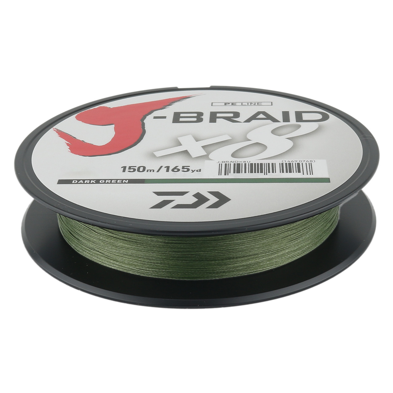 Daiwa J-Braid X8 Braided Line | 165 yd/150m Dark Green | FishUSA