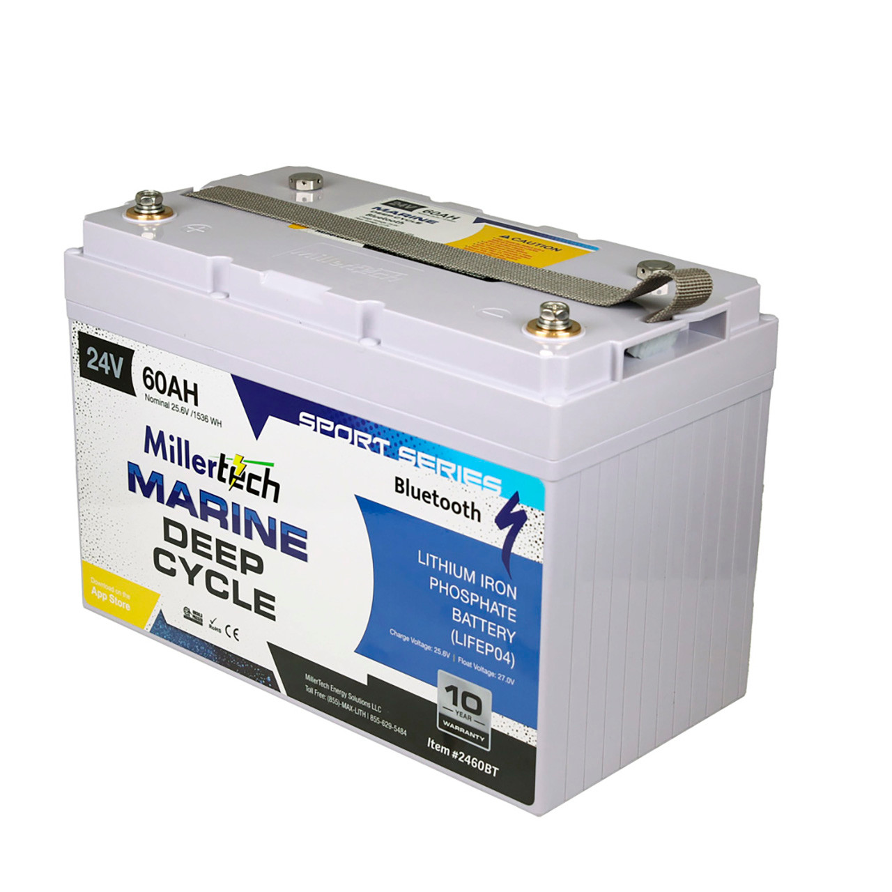 Millertech 24V 60AH Sport Series Lithium Battery with Bluetooth | FishUSA