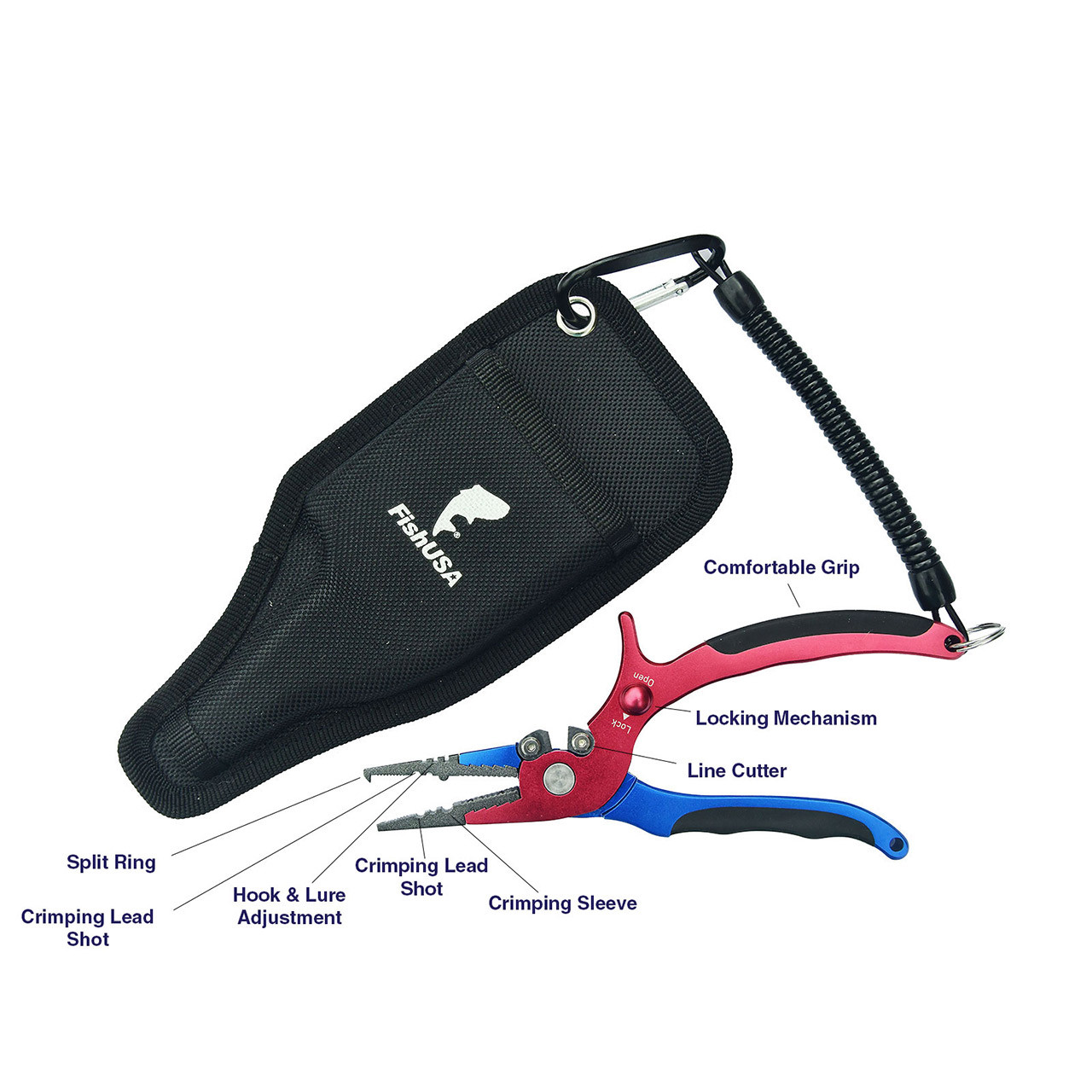 FishUSA Ultimate Aluminum Fishing Pliers | Cut, Crimp & Grip | FishUSA