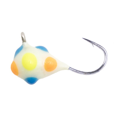 Clam CPT Confetti Drop Jig | Tungsten Glow Ice Jig | FishUSA