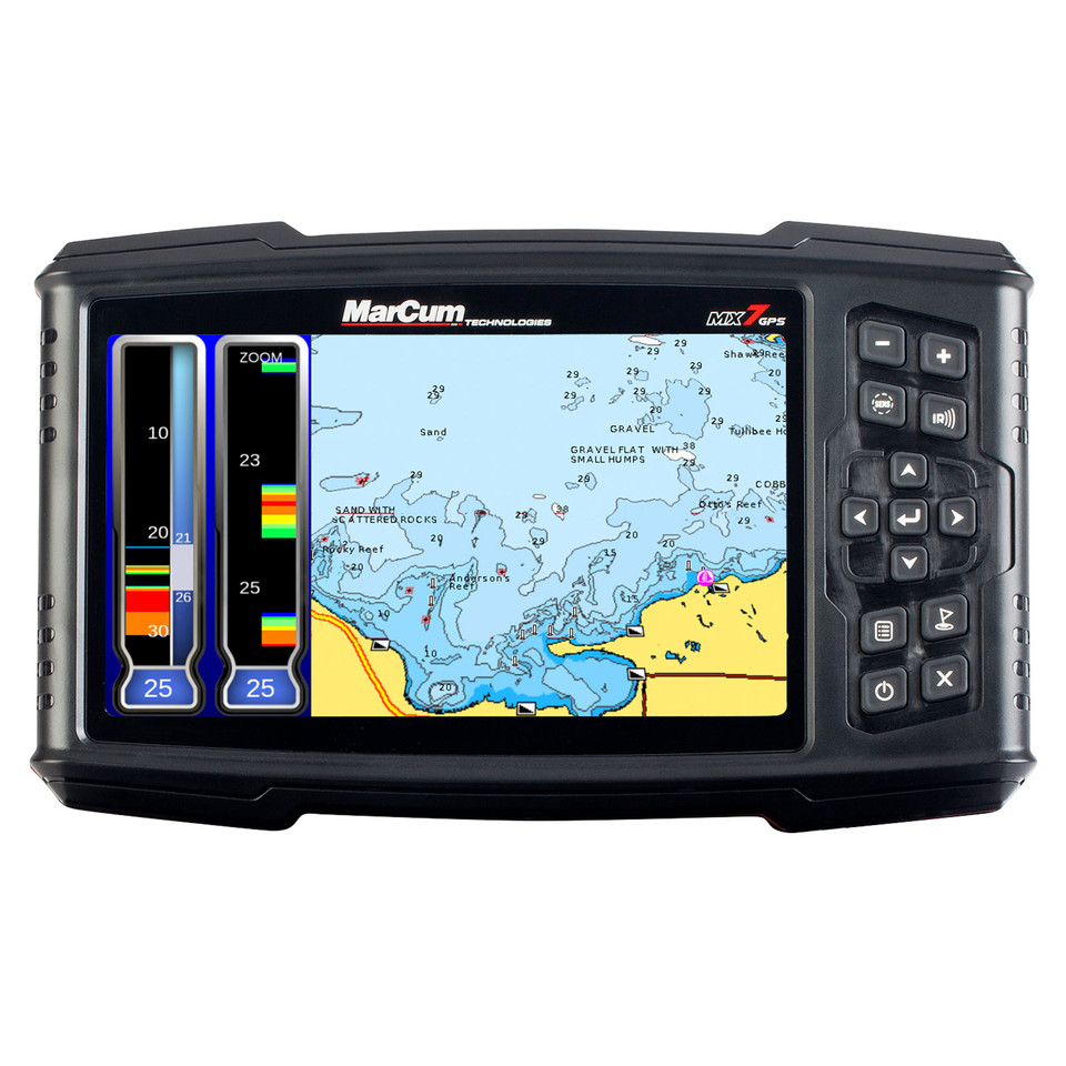 MarCum MX-7 Digital Sonar System with GPS and LiFePO4 12V10ah Battery ...