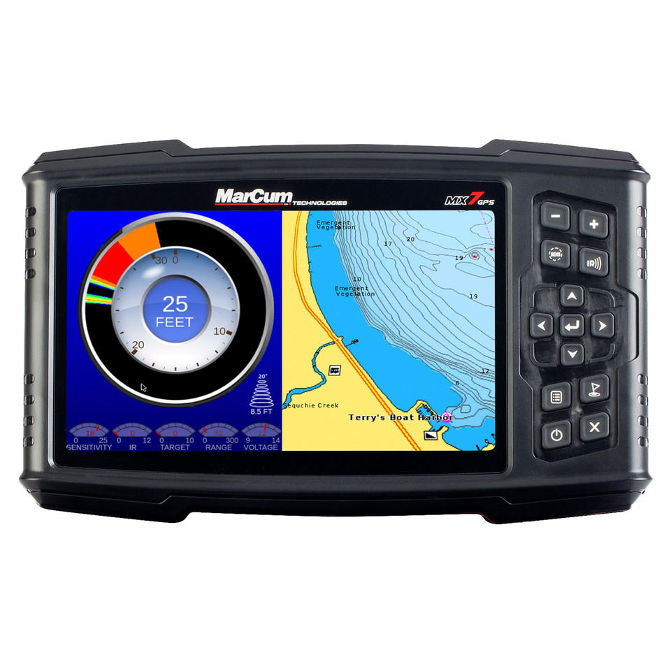 MarCum MX-7 Digital Sonar System with GPS and LiFePO4 12V10ah Battery ...